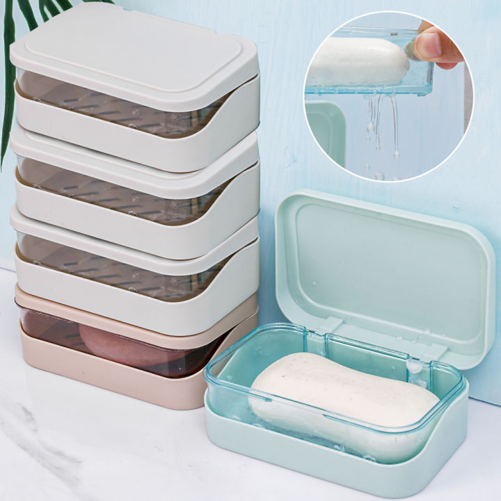 Double Layer Flip Soap Box,Minimalist Travel Soap Box with Lid,Creative ...