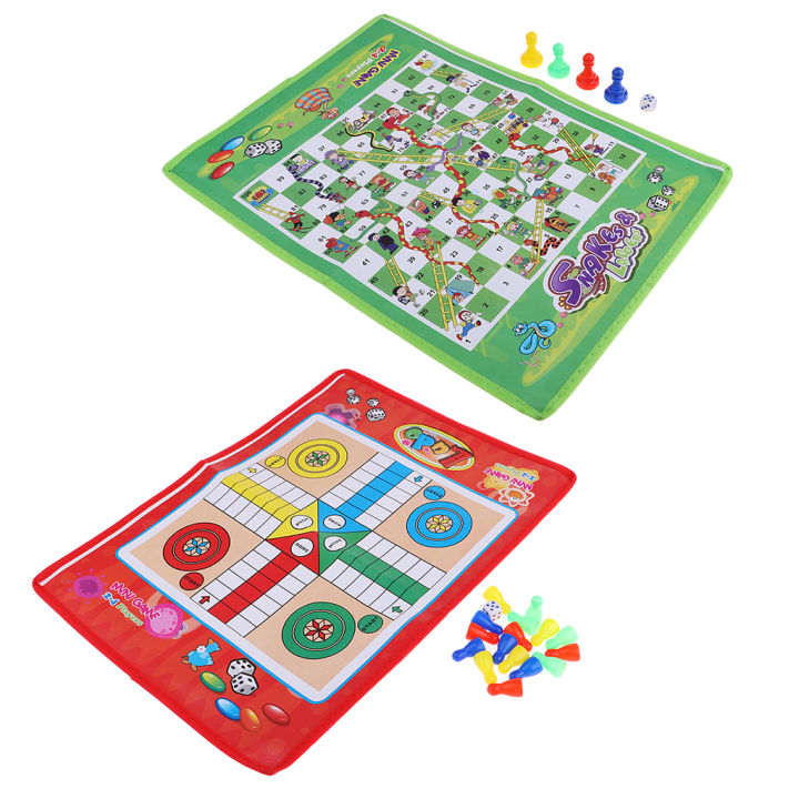 【LuxeGlow】2 Pieces Snake and Ladder Kids Children Portable Flying Chess ...
