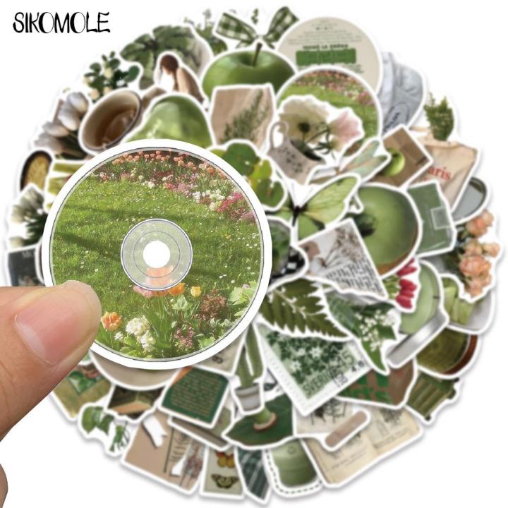 10/30/62PCS Cartoon Korean INS Wind Olive Green Graffiti Stickers ...