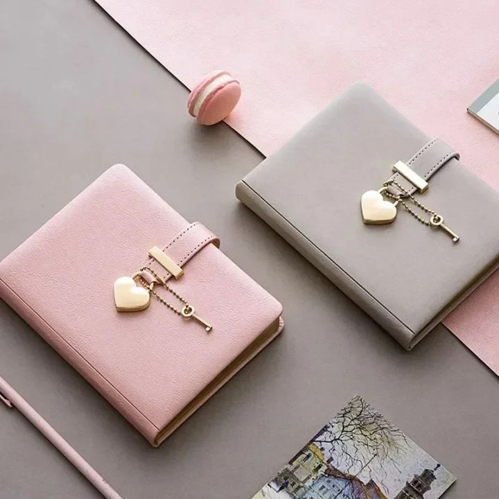 dairy books for girls Cute Diary with Heart Lock Key PU Leather ...
