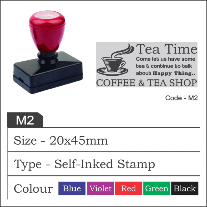 Customize Rubber Self Inked Stamp - Black - 20 X 45MM | Daraz.lk