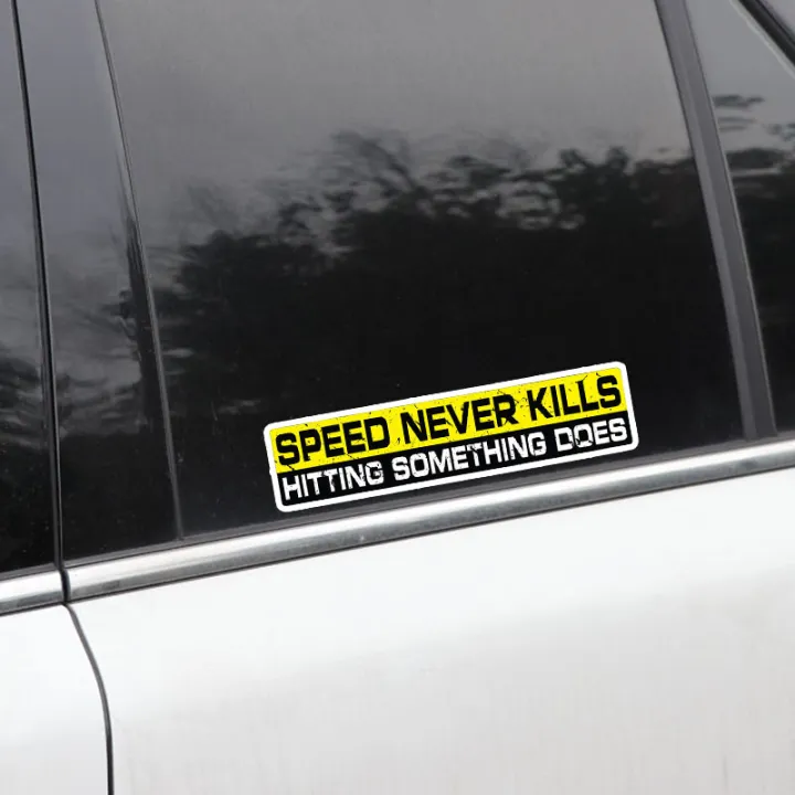 【Hottest Trends】2X 15CM*3CM SPEED NEVER KILLS HITTING SOMETHING DOES ...