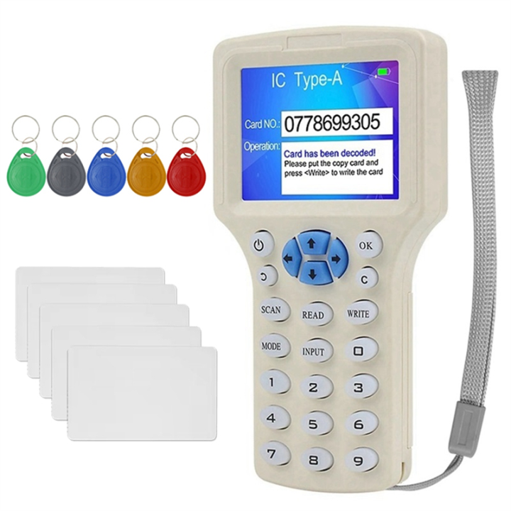 RFID NFC Smart Card Reader +5XT5577 Keychain/Card RFID Duplicator 125K ...