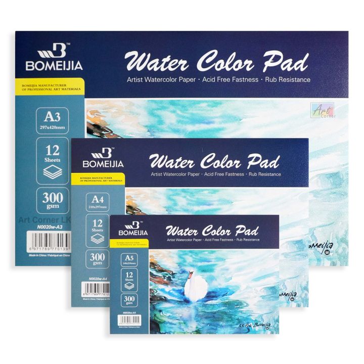Bomeijia Watercolor Pad Drawing Paper Book Artist Grade 300gsm A3 A4 A5 ...