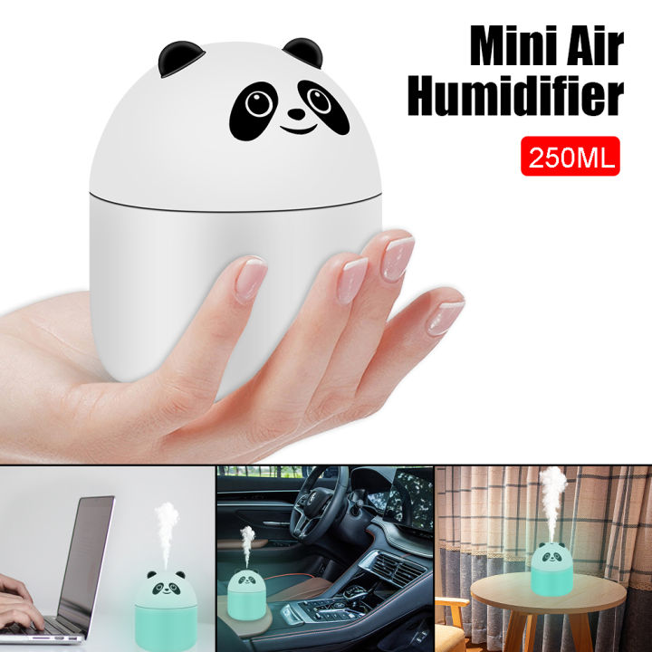 250ml Kawaii Panda Car Air Humidifier Aroma Perfume Diffuser With ...