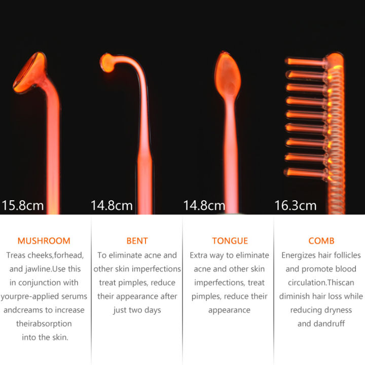 DARSONVAL 4Pcs High Frequency Facial Mushroom Electrode Nozzle ...