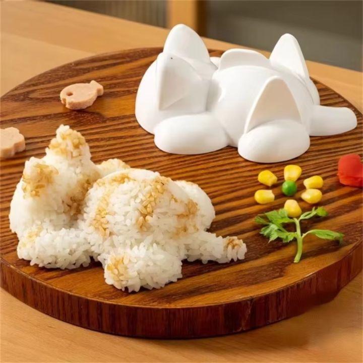 Baking Supplies White Cat Shape Onigiri Mold Large Size High ...