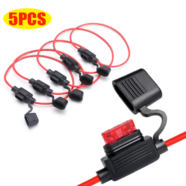 5pcs 12v 30a Dc Fuse Holder In Line Mini Adapter For Sockets Car ...