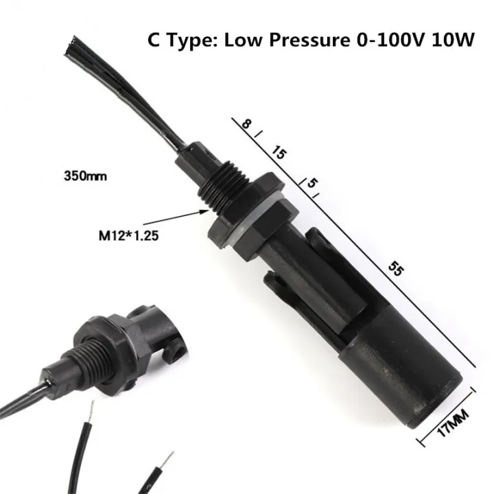 Liquid Water Level Sensor Control Horizontal PP Side Mount Float Switch ...