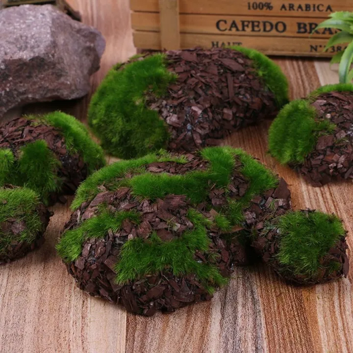 6 Pcs/Pack Miniature Simulation Prop Home Garden Decoration Moss Foam ...