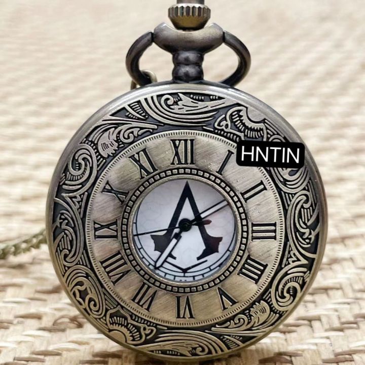 New Product Large Vintage Bronze Roman Flip Pocket Watch Assassin's ...