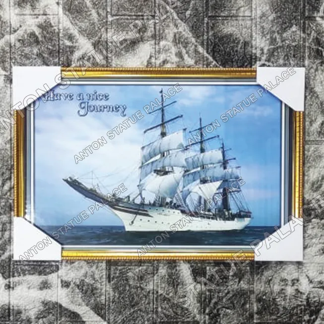 Fiber framed Ship Scenery poster photo frame | Home Decoration Framed ...