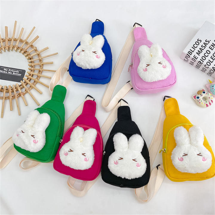 Cartoon Bunny Bag Canvas Crossbody Bag Kids Shoulder Bag Rabbit Chest ...