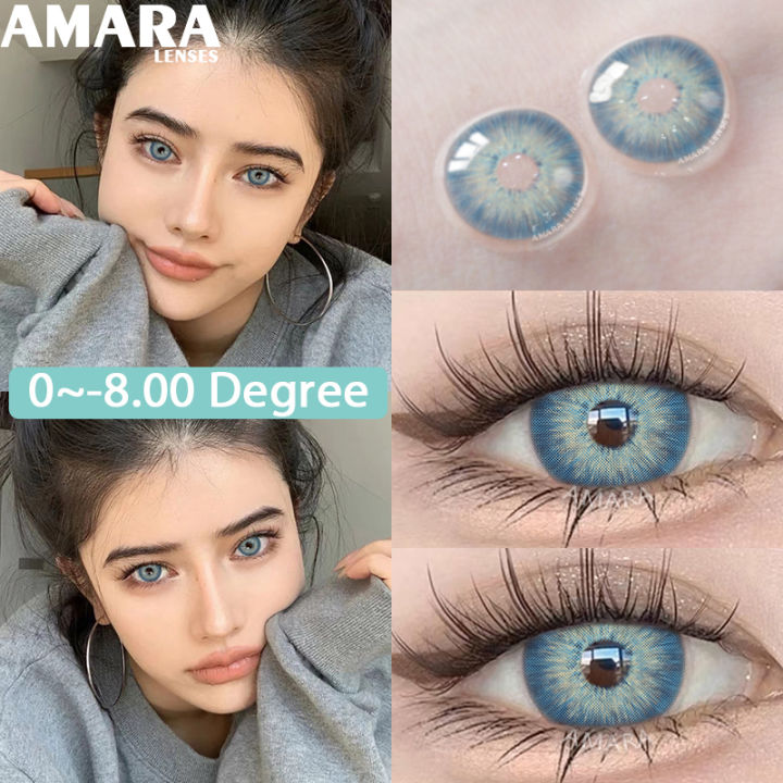 1 【HOT】 AMARA 1Pair Myopia Lenses Color Contact Lenses For Eyes Lenses ...