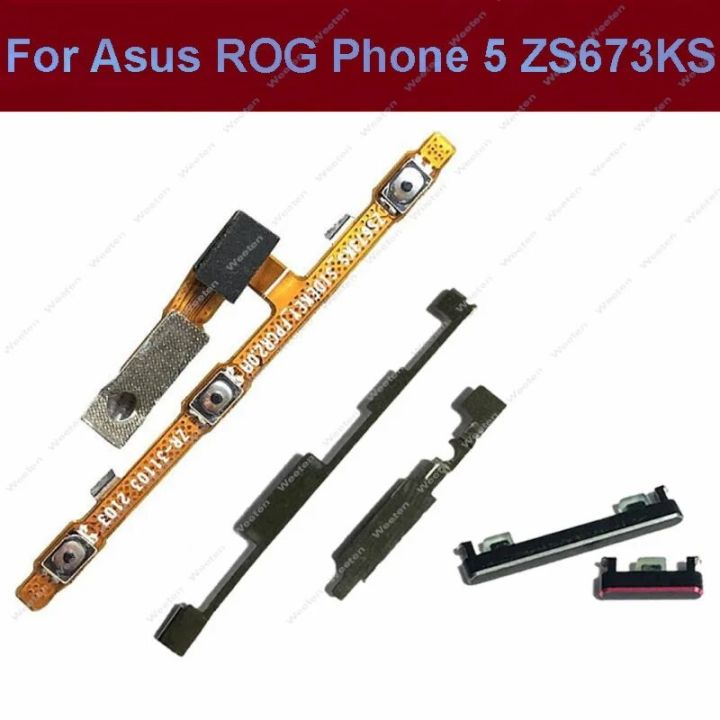For ASUS ROG Phone 5 Rog 5 ON OFF Power Volume Side Buttons Keys Metal Clip Flex Cable ...