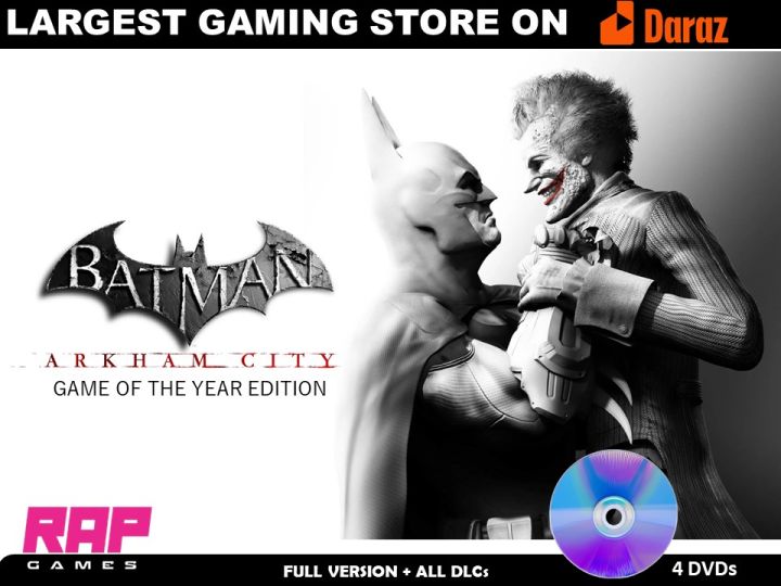 Batman Arkham City - Game of the Year Edition + ALL DLCs PC DVD | Daraz.lk