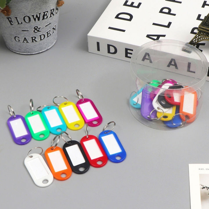 Ring split name tag key sort card number hotel plastic color 50pcs tag ...