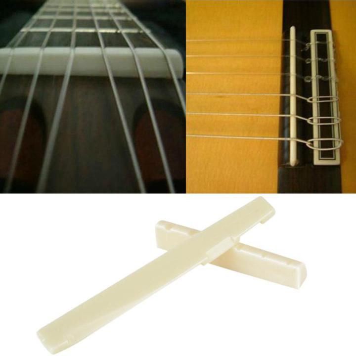 1 Sets 2pcs White 2 in 1 ABS Bridge Saddle Nut and upper nut Set 80mm ...