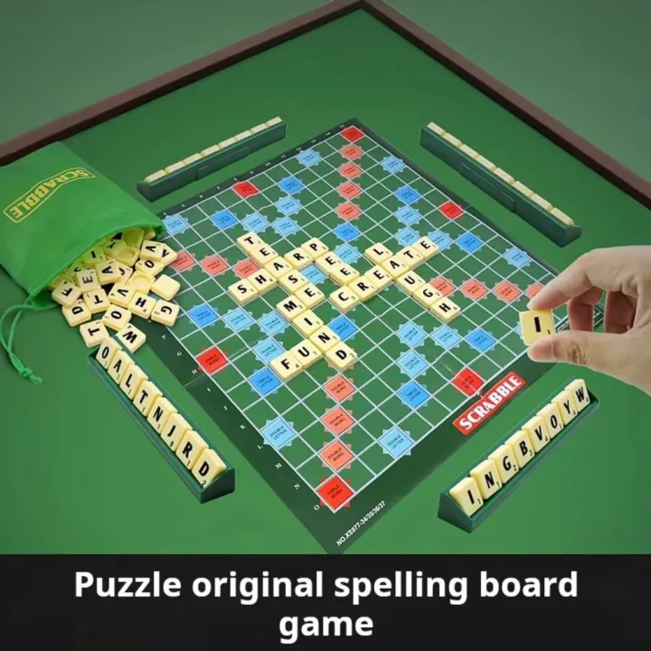 2-4 People English Spelling Scrabble Board Game Enlightenment Alphabet ...