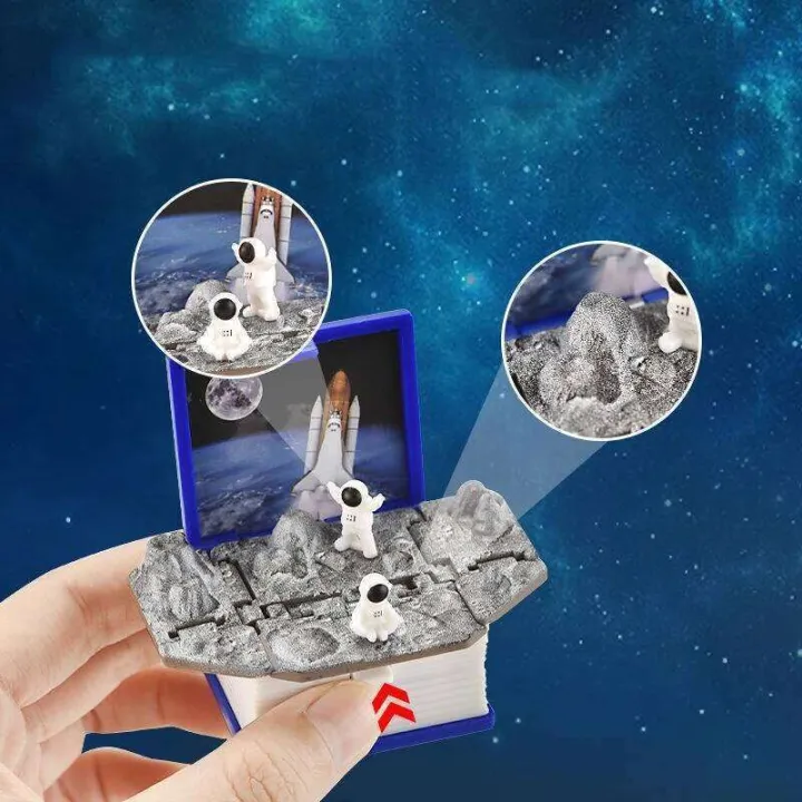 New 3D Folding Book Pop Up Keychain Hidden Dinosaur World Space ...