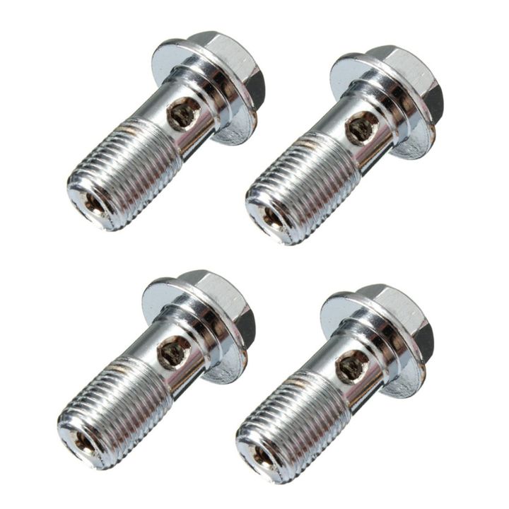4x Motorcycle Stainless Brake Banjo Bolt M10 x 1.0mm Caliper Master ...