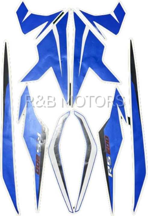 Bajaj Pulsar Rs200 White Bike Blue Sticker Complete Set | Daraz.lk