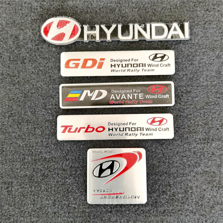 Hyundai 3D Stickers Metal Car Emblem Auto Badge Tailgate Trunk Lid ...