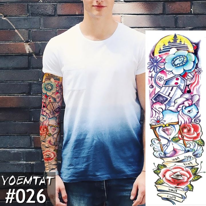 【VA VA VOOM】New Temporary Tattoo Sticker Color hourglass Full Flower ...