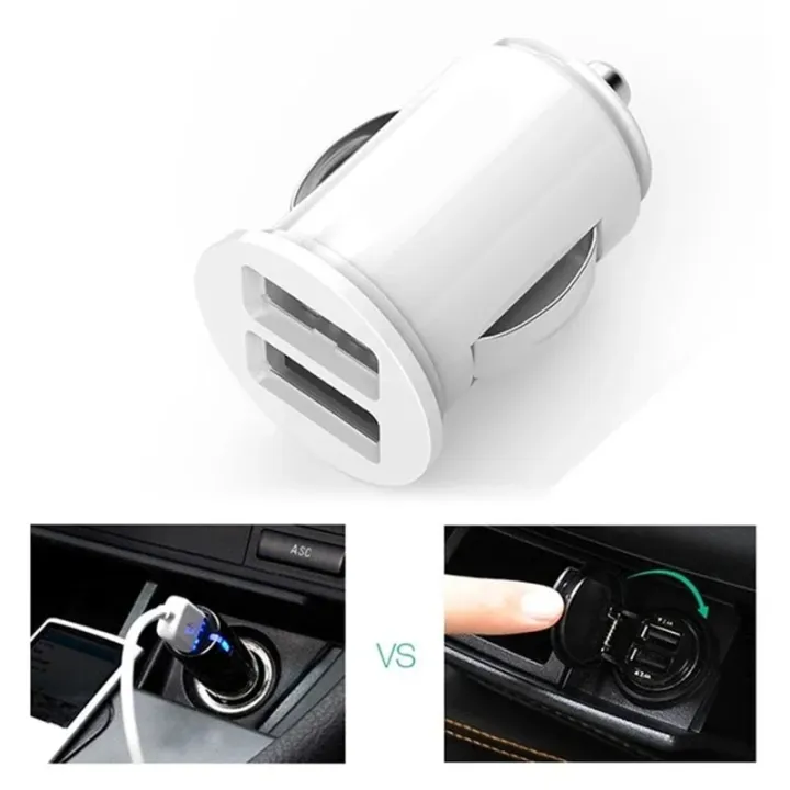 Mini Car Charger Dual USB Charger 12V Car Mini 3.1A Mobile Car Adapter ...