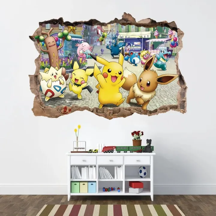 Pokemon Wall Stickers Window Glass Room Door Decoration Pikachu ...