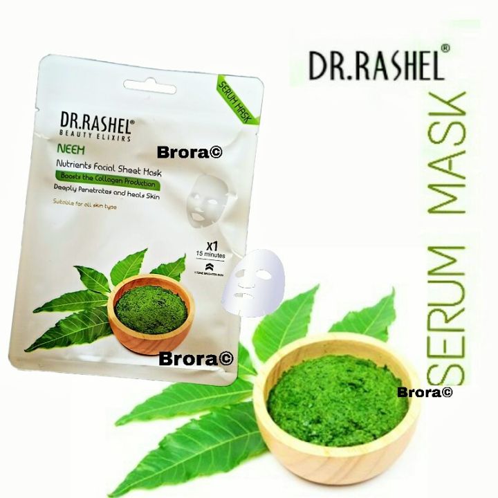 Dr.Rashel Neem Face Sheet Mask Nutrients Facial Serum Mask - 1 Pcs ...