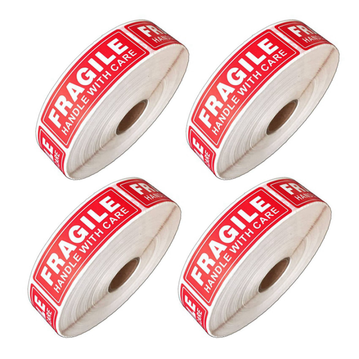 EITGZWAS 4 Roll/500Pcs Fragile Stickers - Fragile Handle with Care ...