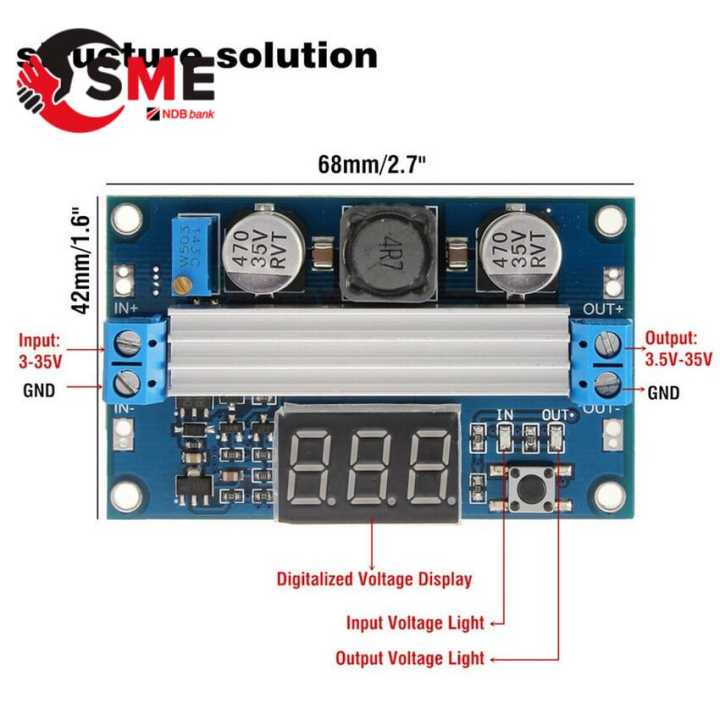 DC-DC 100W 3-35V 12V to 3.5-35V Step Up Module Boost Power Supply ...