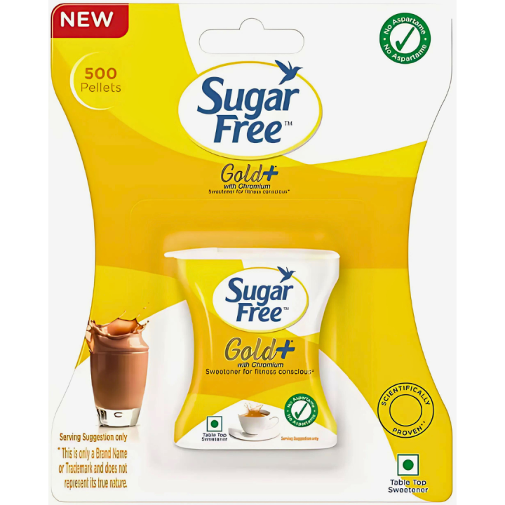 Sugar Free | Low Calorie Sweetener | Imported Sugar Free Gold Plus with Chromium - 500 Pellets ...