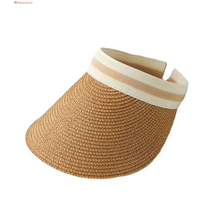 Summer Hats Washable Adjustable Empty Top Straw Hat | Daraz.lk