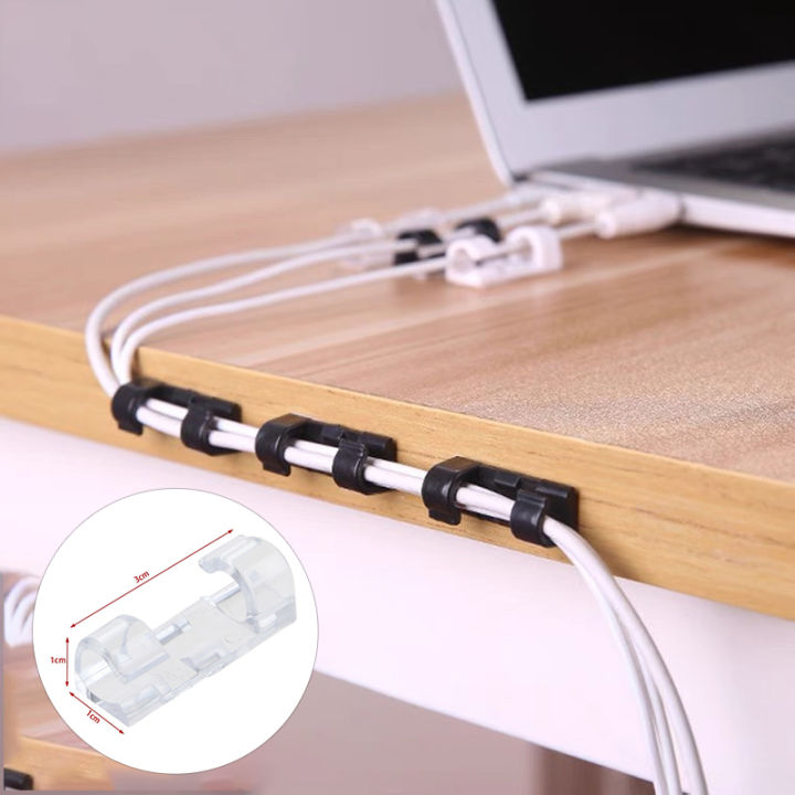 20pcs Silicone Cable Organizer Usb Winder Desk Tidy Management Clips ...