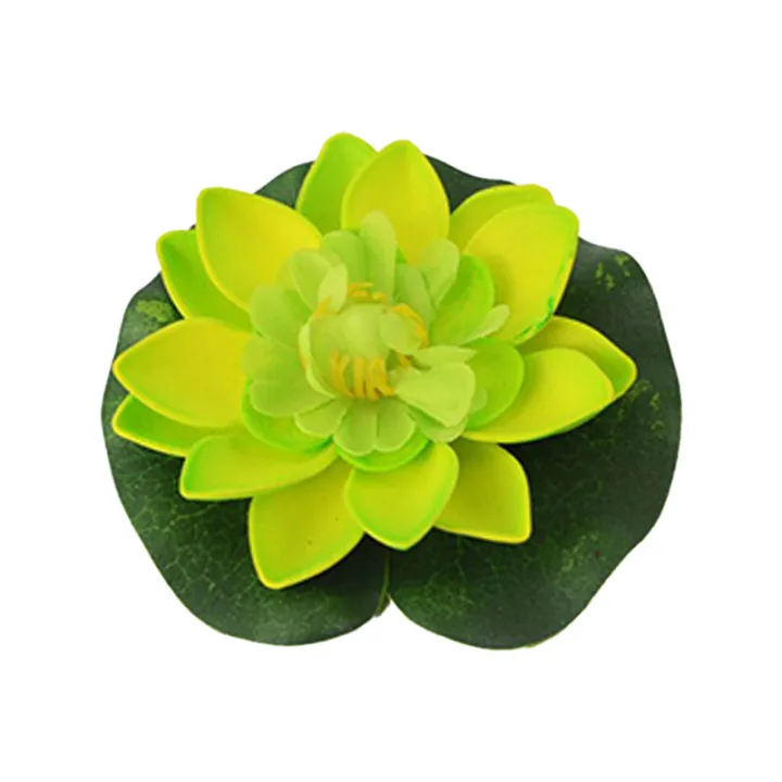 Artificial Floating Water Lily EVA Lotus Flower Pond Decor 10cm ...