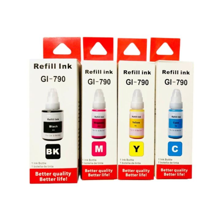 Canon GI 790 Premium Compatible Color Refill Ink for PIXMA(Black, Cyan ...