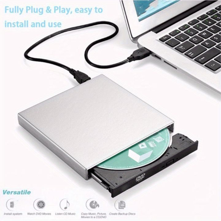 USB 2.0 External DVD ROM CD RW Burner Portable External DVD CD Drive ...