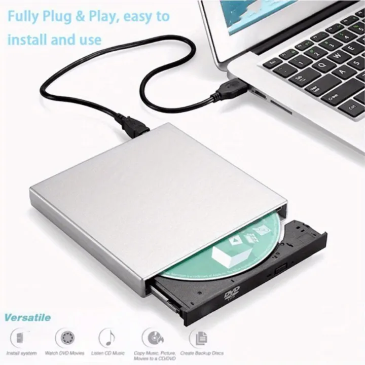 USB 2.0 External DVD ROM CD RW Burner Portable External DVD CD Drive ...