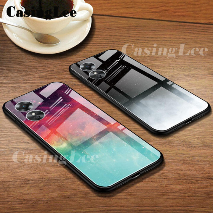 For OPPO A58 4G NFC Case Tempered Glass Protector Phone Cases Starry ...