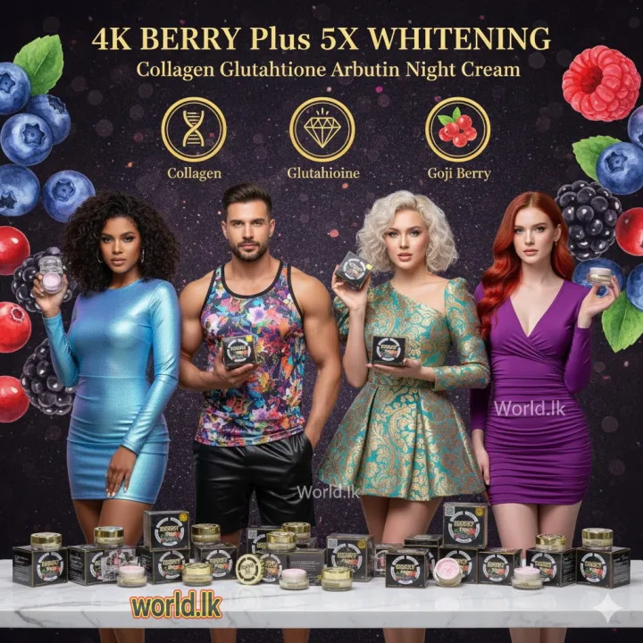 4K BERRY Plus 5X WHIi TENING Collagen Glutathione Alpha Arbutin Night ...