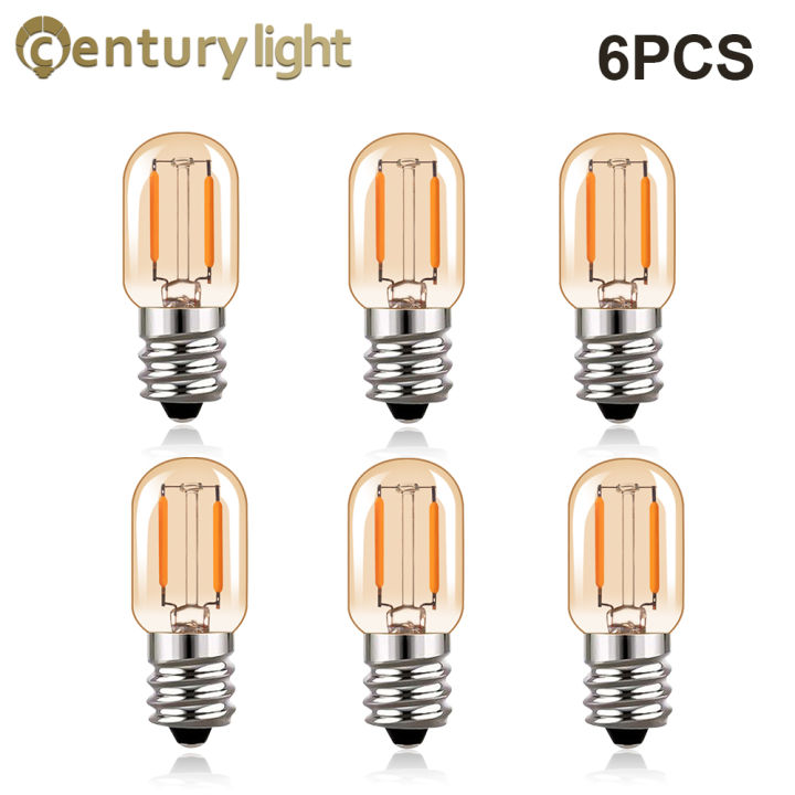6PCS Vintage Edison LED Light Bulb T22 1W Warm white 2200K E12 220V Dimmable Light Bulb E14 ...