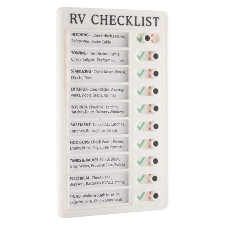 RV Memo Plastic Board, Detachable and Reusable Memo for Check Items and ...