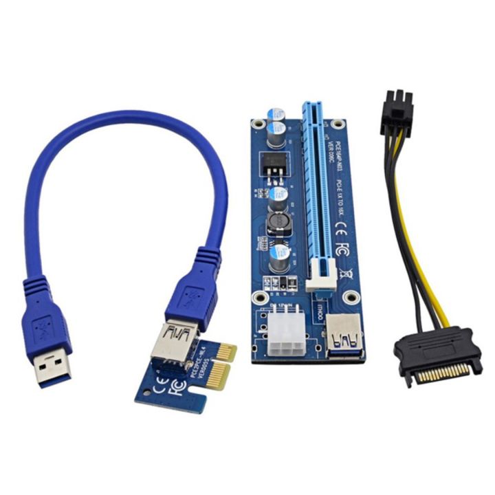 PCIE 1X to Graphics Card Expansion Cable 6Pin Single Power DC-DC Power ...