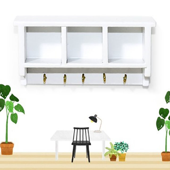 1/12 Dollhouse Miniature Kitchen Wall Mounted Shelf Rack Cabinet Hanger ...