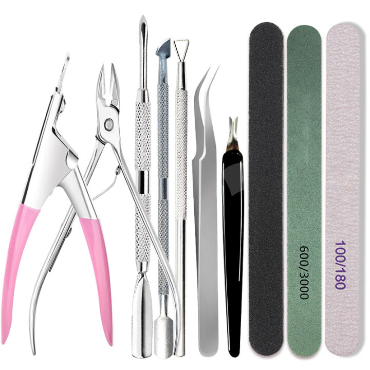 NEW Nail Set Art Sand Files Buffer Sponge Block Brush Nail Scissors Kit ...