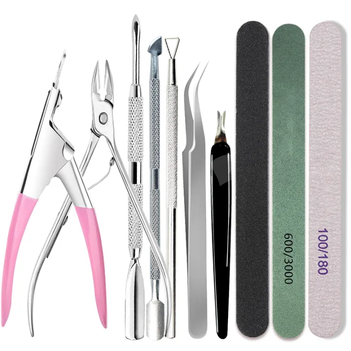 NEW Nail Set Art Sand Files Buffer Sponge Block Brush Nail Scissors Kit ...