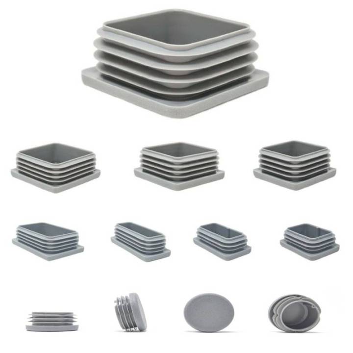 【HOT】 12Pcs Plastic Plug Insert Gray Blanking End Caps Tube Pipe Insert ...