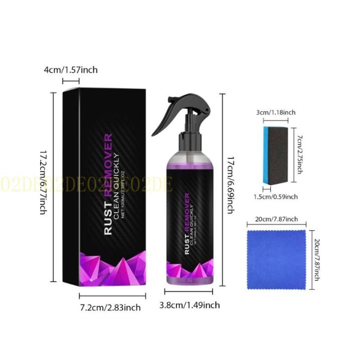 02DE 100ml/3.38oz Rust Remover Paint Car Rust Converter Sprays Rust ...
